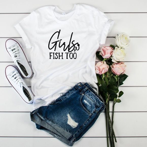 Bella Canvas | Tops | Girlsfish Too Fishing Tshirt | Poshmark